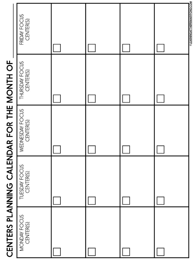 Center Planning Sheet | PDF