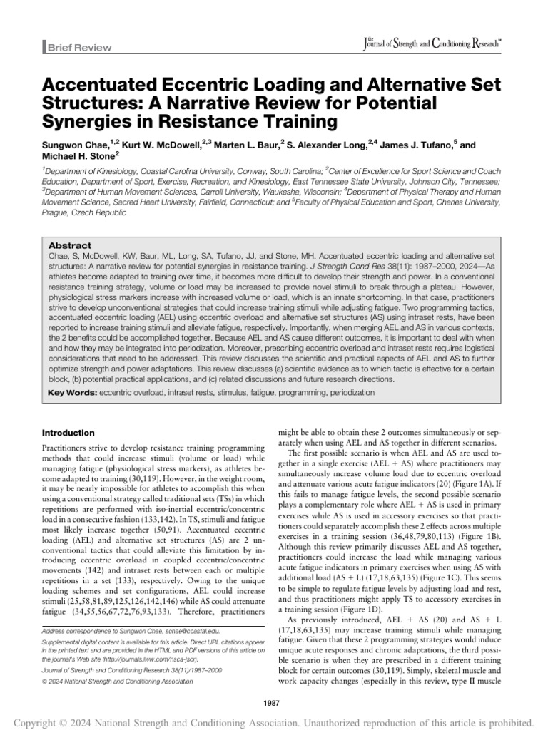Accentuated Eccentric Loading and Alternative Set.19 | PDF | Strength ...