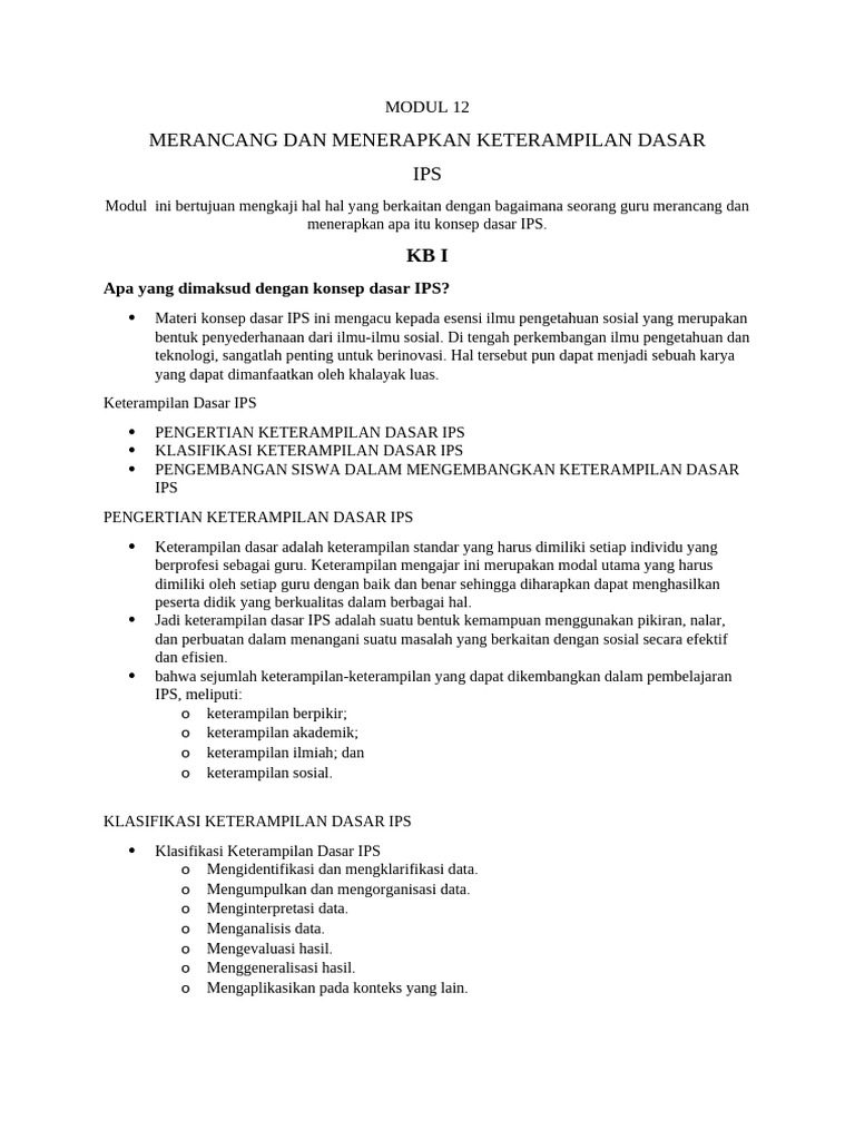 Modul 12 Konsep Dasar Ips | PDF | Ilmu Sosial