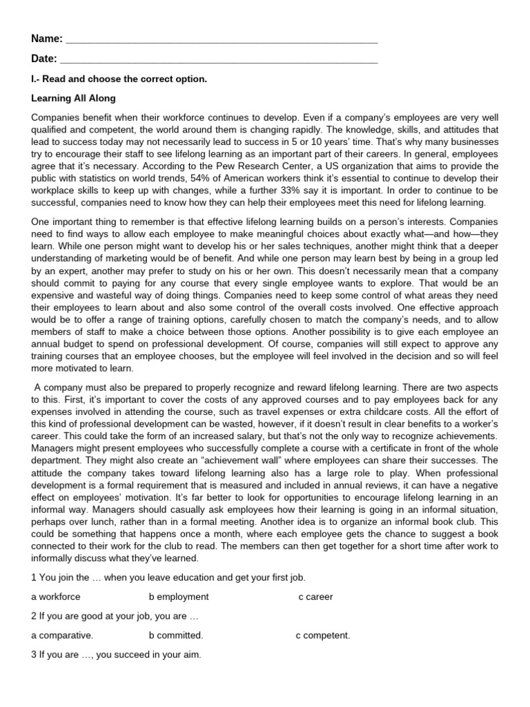 Task 3 Pdf Learning Employment