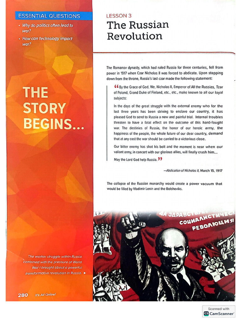 Russian Revolution Textbook Section | PDF