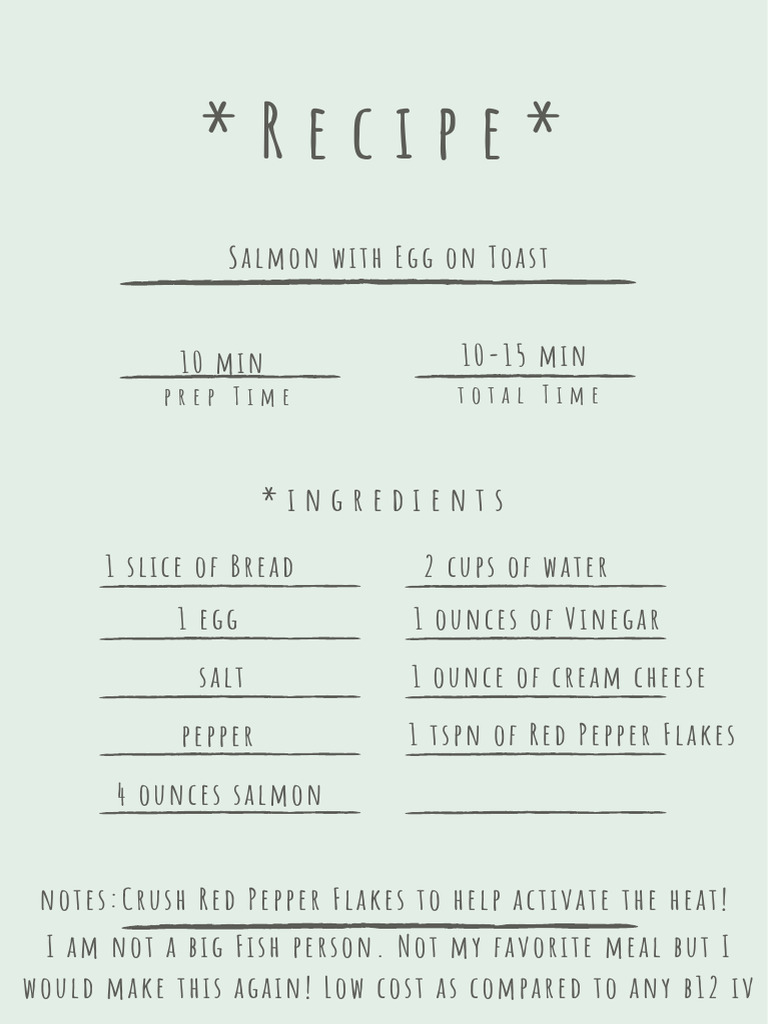 Pastel Handwritten General Recipe Card | PDF