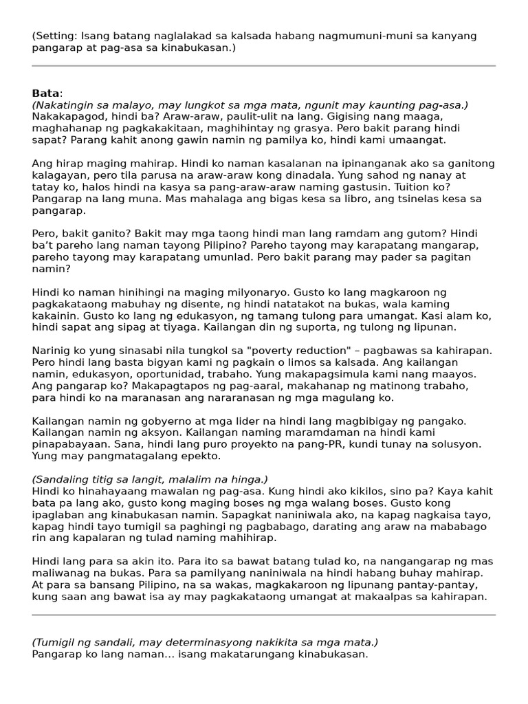 Monologue Piece Final | PDF