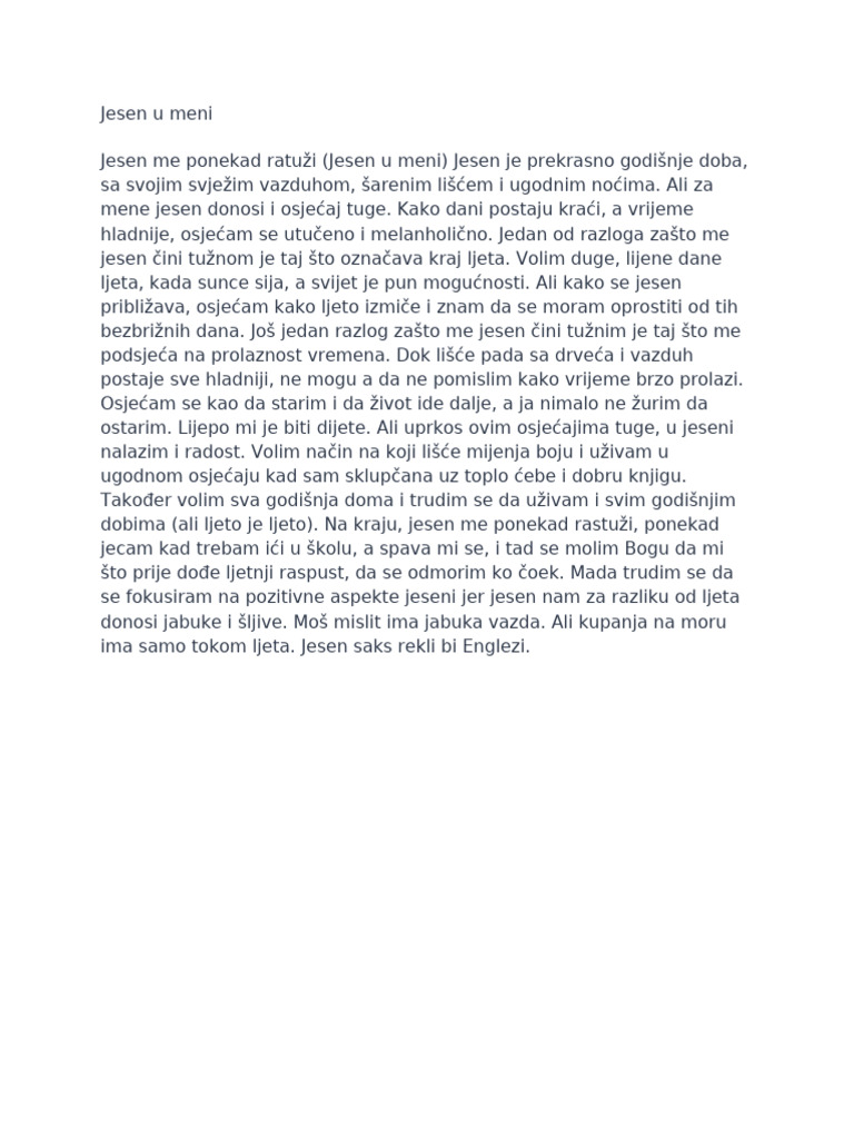 Jesen U Meni Sastav | PDF