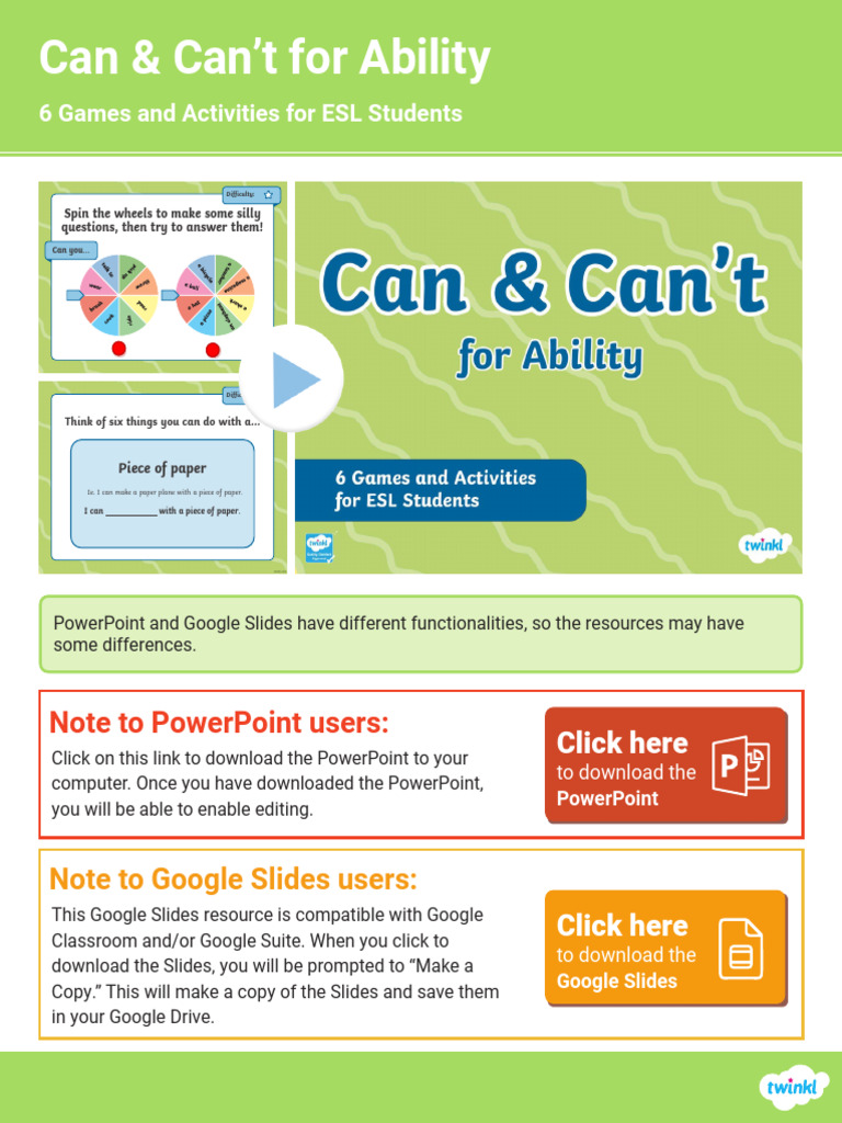 T Eal 1656932006 Can Cant For Ability 6 Activities For Esl Students ...