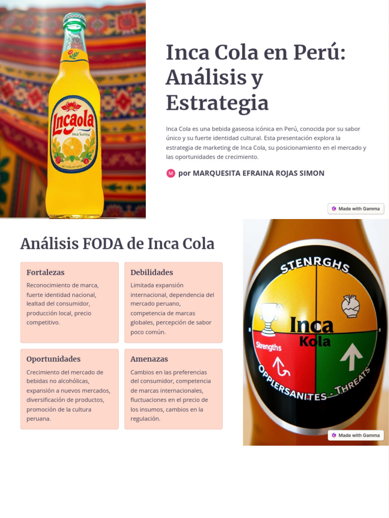 Estrategia de Inca Cola en Perú 2025 | PDF | Marketing | Perú