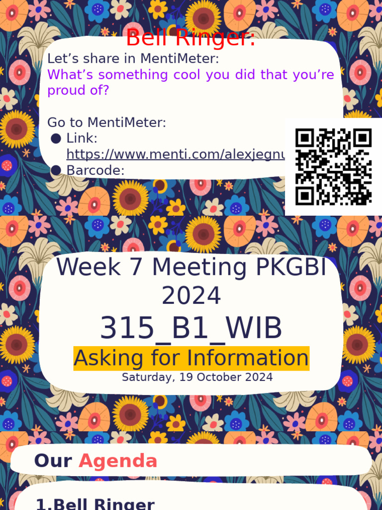 Week 7 Asynchronous Meeting PKGBI | PDF