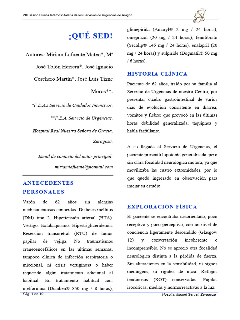 Que Sed | PDF | Medicina | Especialidades Medicas