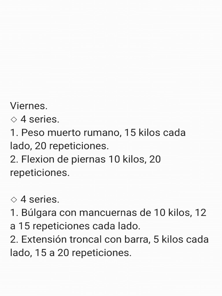 Rutina Viernes | PDF