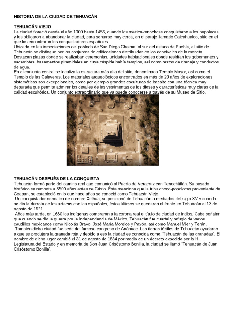 Historia de La Ciudad de Tehuacán | PDF | Nueva españa
