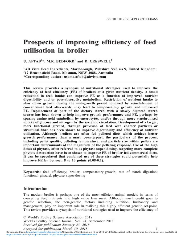 Prospects of Improving Efficiency of Feed | PDF | Digestion | Starch