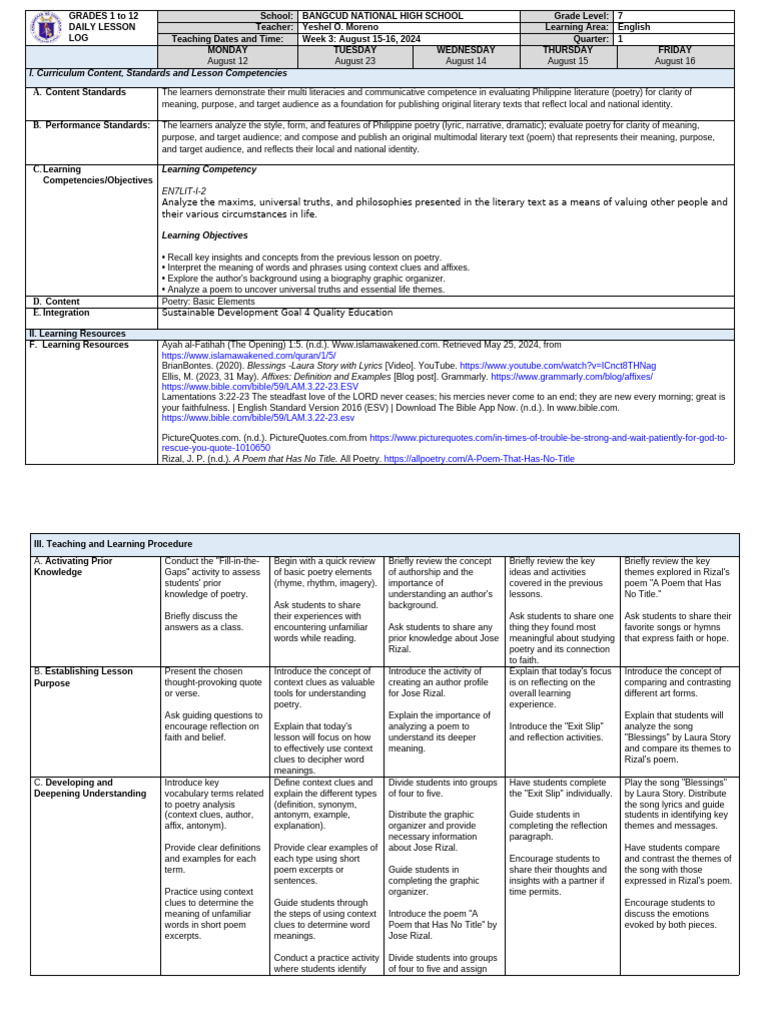 Week 3 (1) | PDF | Poetry | Learning