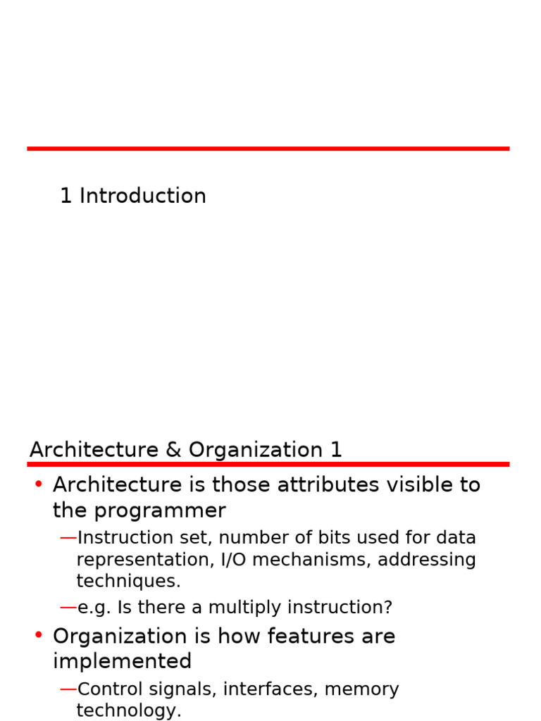 1 - Chapter 1 Part 1 Introduction Architecture and Organization | PDF