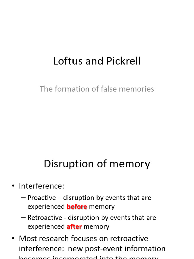 loftus_and_pickrell | PDF | Memory | Psychology