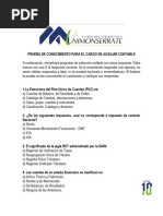 Prueba de Conocimiento Asistente Contable | PDF | Contabilidad | normas ...