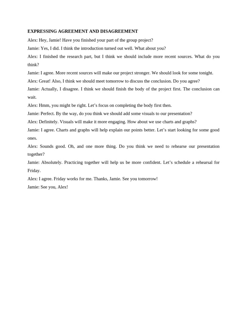 Expressing Agreement and Disagreement | PDF | Language Arts & Discipline