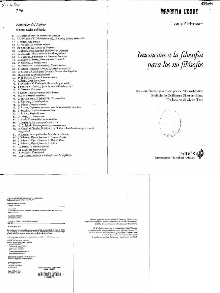 PDF Althusser L Iniciacion A La Filosofia para Los No Filosofospdf Compress | PDF