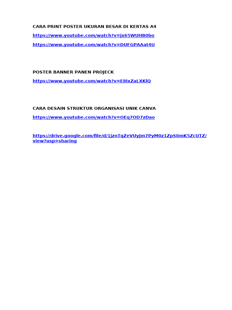 Cara Print Poster Ukuran Besar Di Kertas A4 | PDF