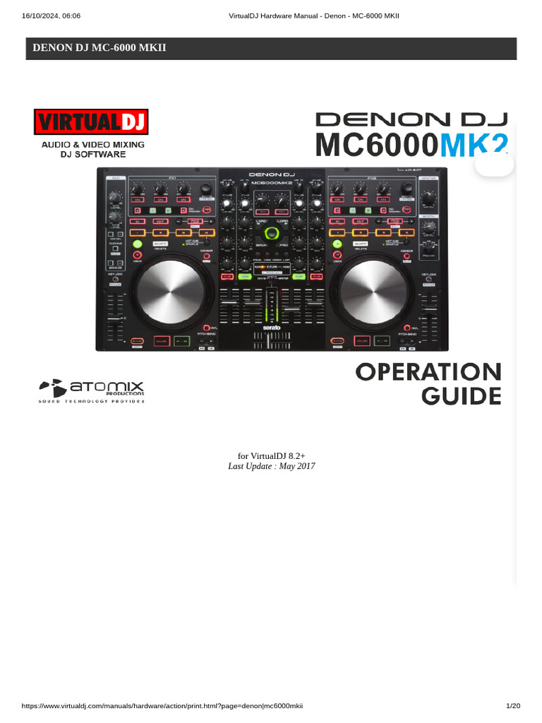 DJ Setup Guide: Denon MC-6000 MKII | PDF | Equalization (Audio) | Sound Technology