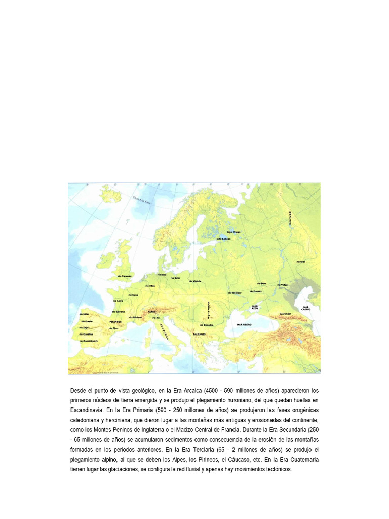 Geografía de Europa: Relieve y Hidrografía | PDF | Europa | Alpes
