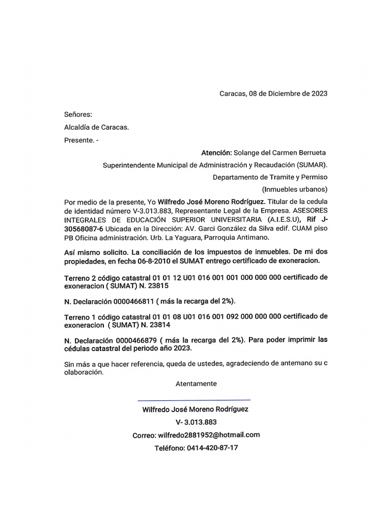 Carta A Sumar | PDF