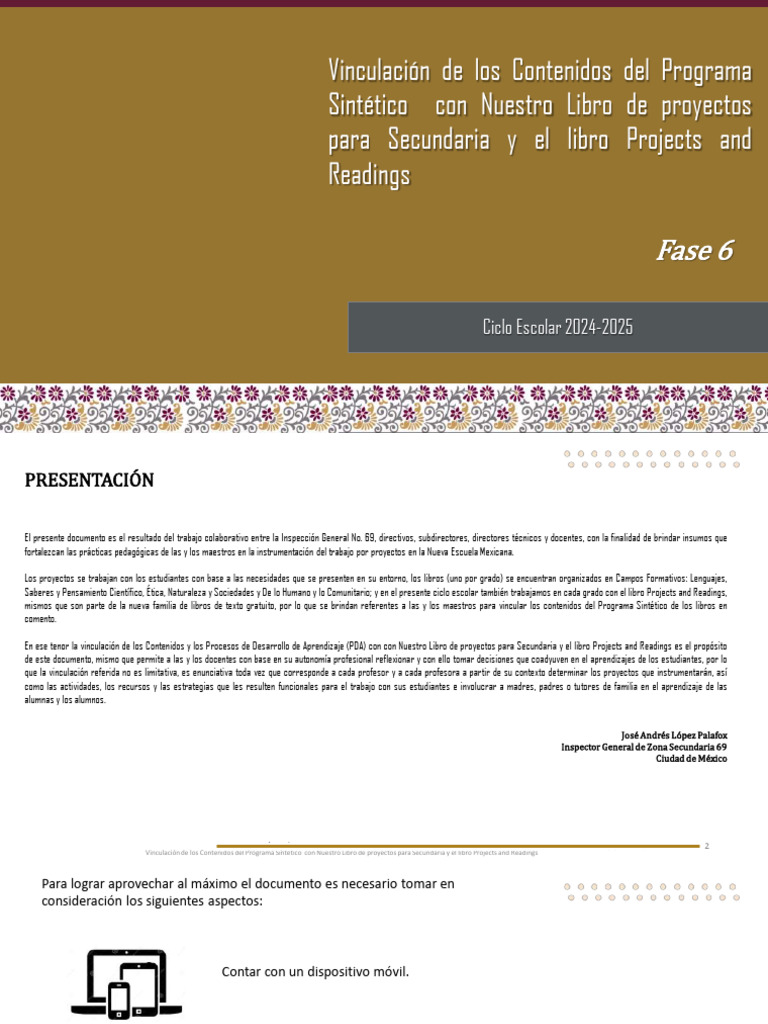 Vinculación de Los Contenidos Del Programa Sintético Con Nuestro Libro ...