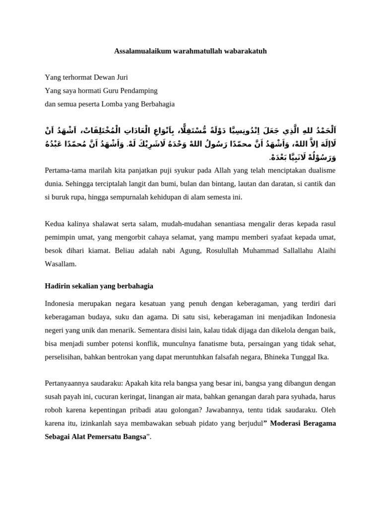 Pidato Porseni Indonesia | PDF