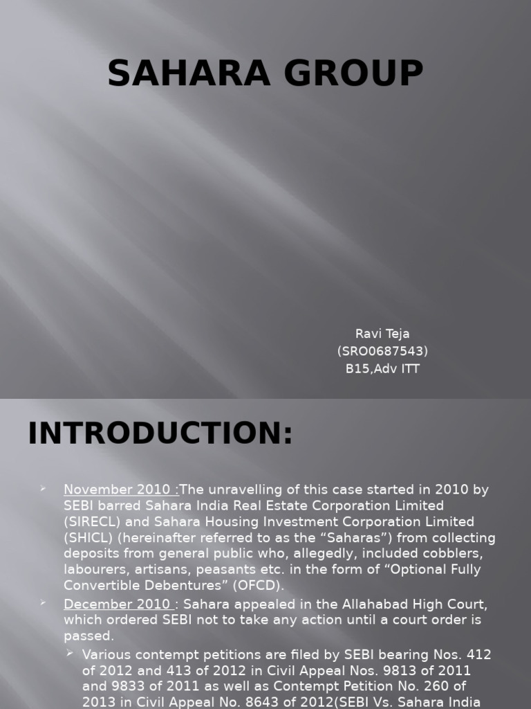 Sahara Group | PDF | Bail | Banks