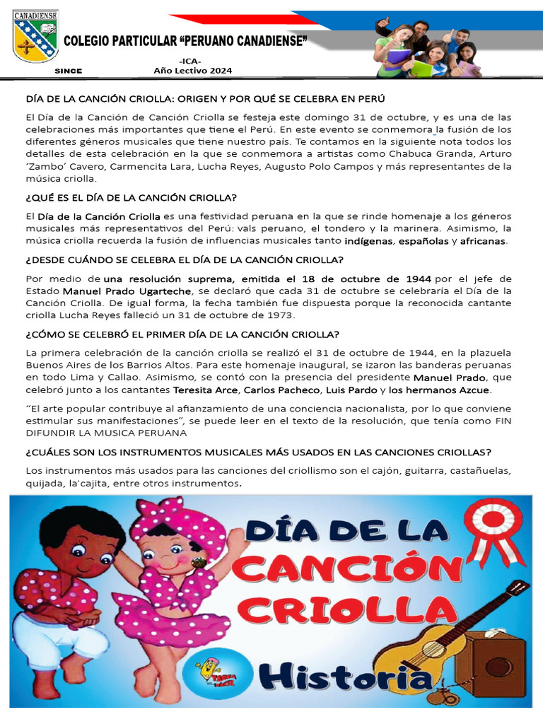 Día de La Canción Criolla | PDF