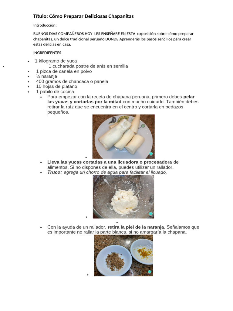 Receta de Chapanitas Peruanas | PDF | Postres | Cocinando