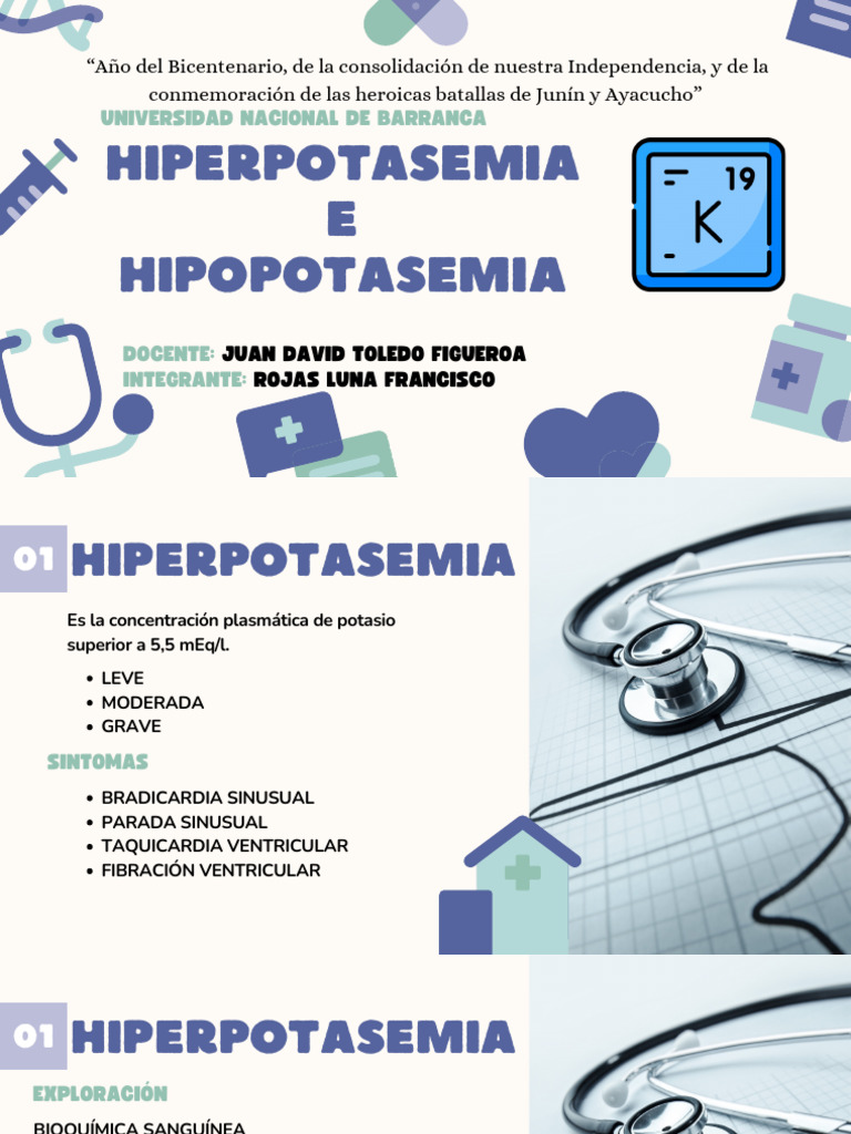 Hiperpotasemia e Hipopotasemia: Diagnóstico y Tratamiento | PDF