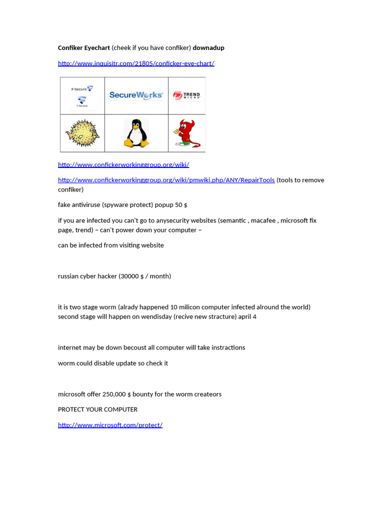 Conficker | PDF | Computers