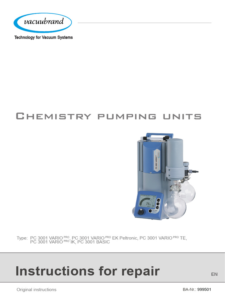 Vacuubrand Repair Instructions Chemistry Diaphragm Pumps | PDF | Electrostatic Discharge | Safety