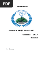 Karoora Waggaa 2018 waajjira paartii Badhaadhina Damee Ganda Tulluu ...