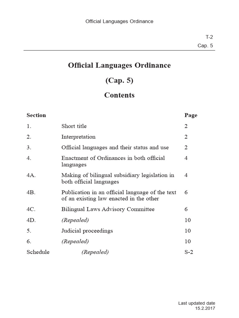 Hong Kong Official Languages Ordinance | PDF | Judge | Act Of Parliament
