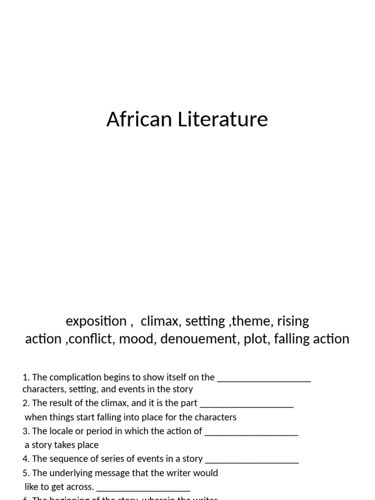 African Literature | PDF