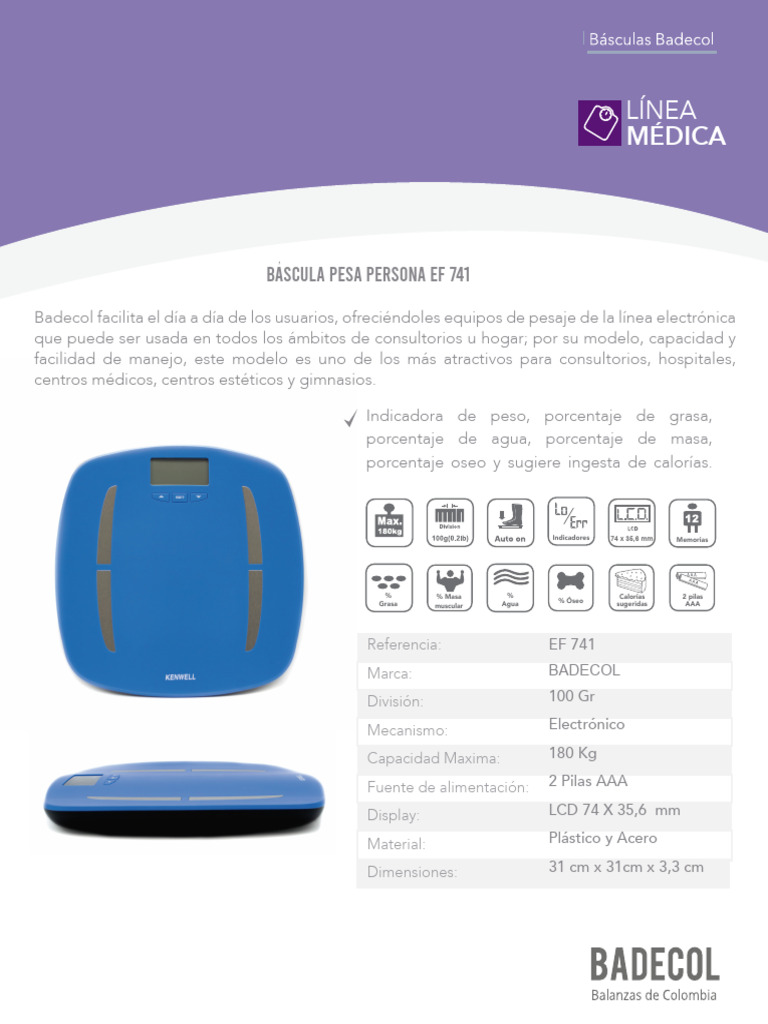 Ficha Técnica Báscula | PDF