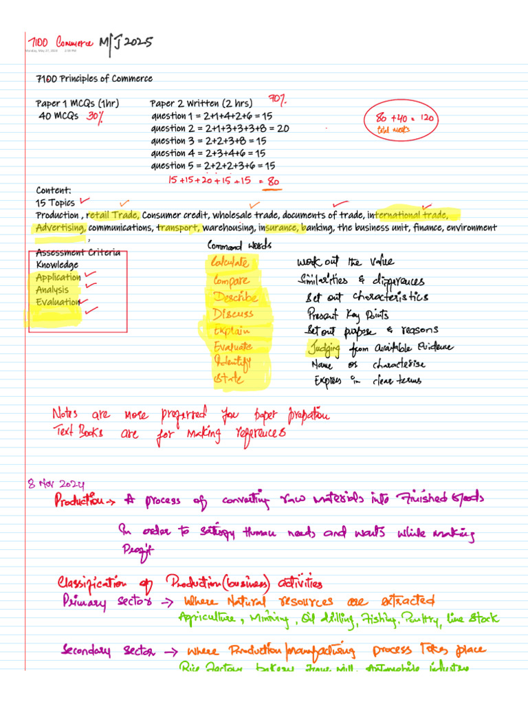 7100 Principles of Commerce | PDF | Business