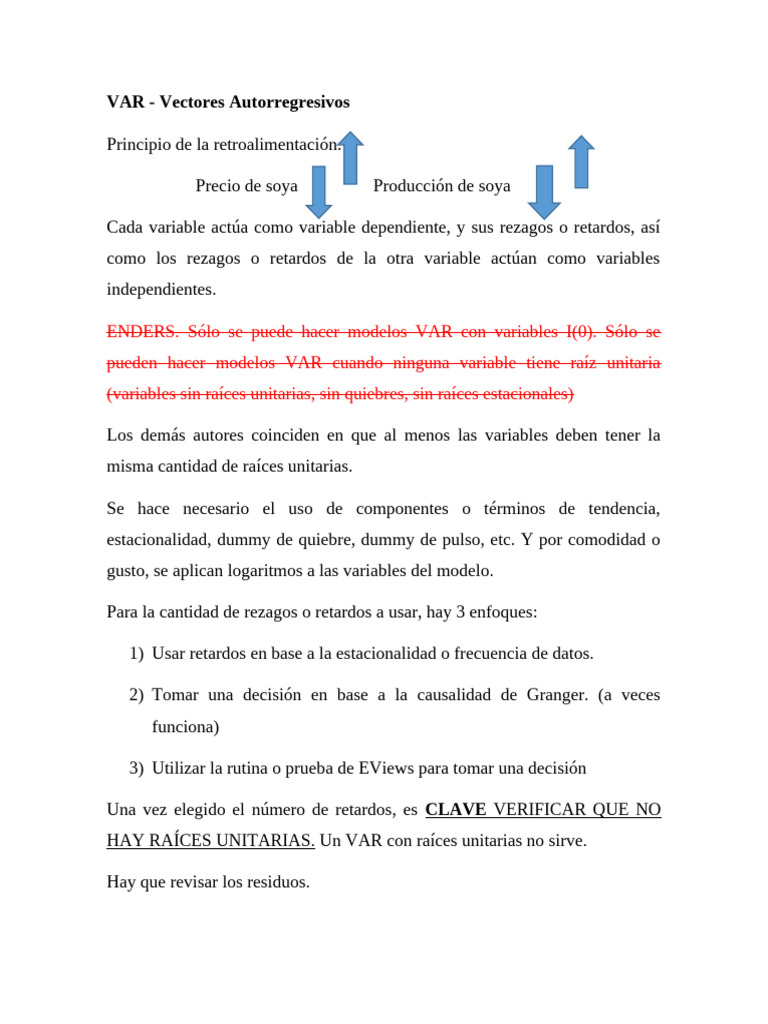 VAR - Vectores Autorregresivos | PDF