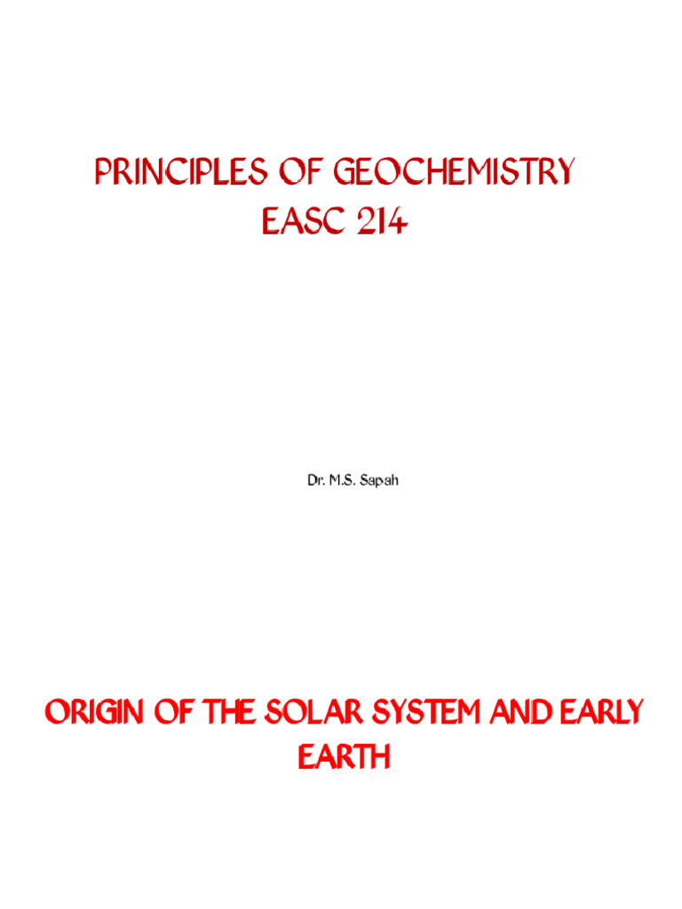 Principles of Geochemistry 2020 - Phoenix | PDF