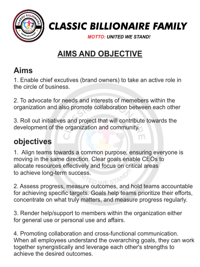 CBF Aims and Objective | PDF | Career & Growth | Business