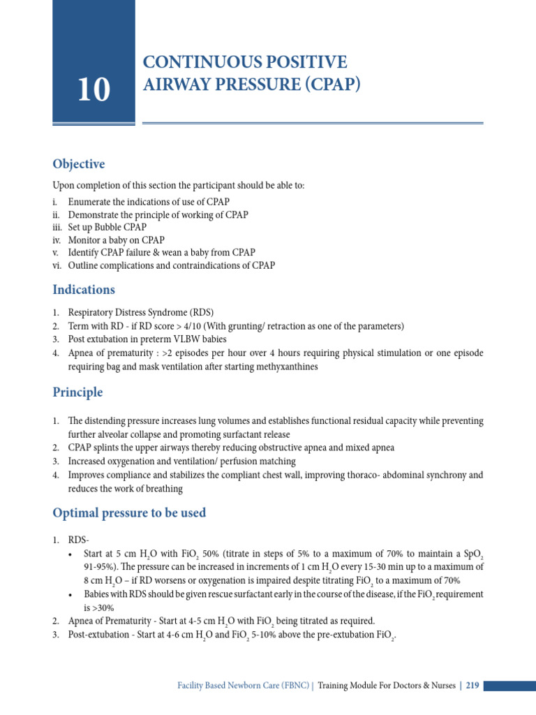 FBNC Training Module - CPAP | PDF | Breathing | Apnea