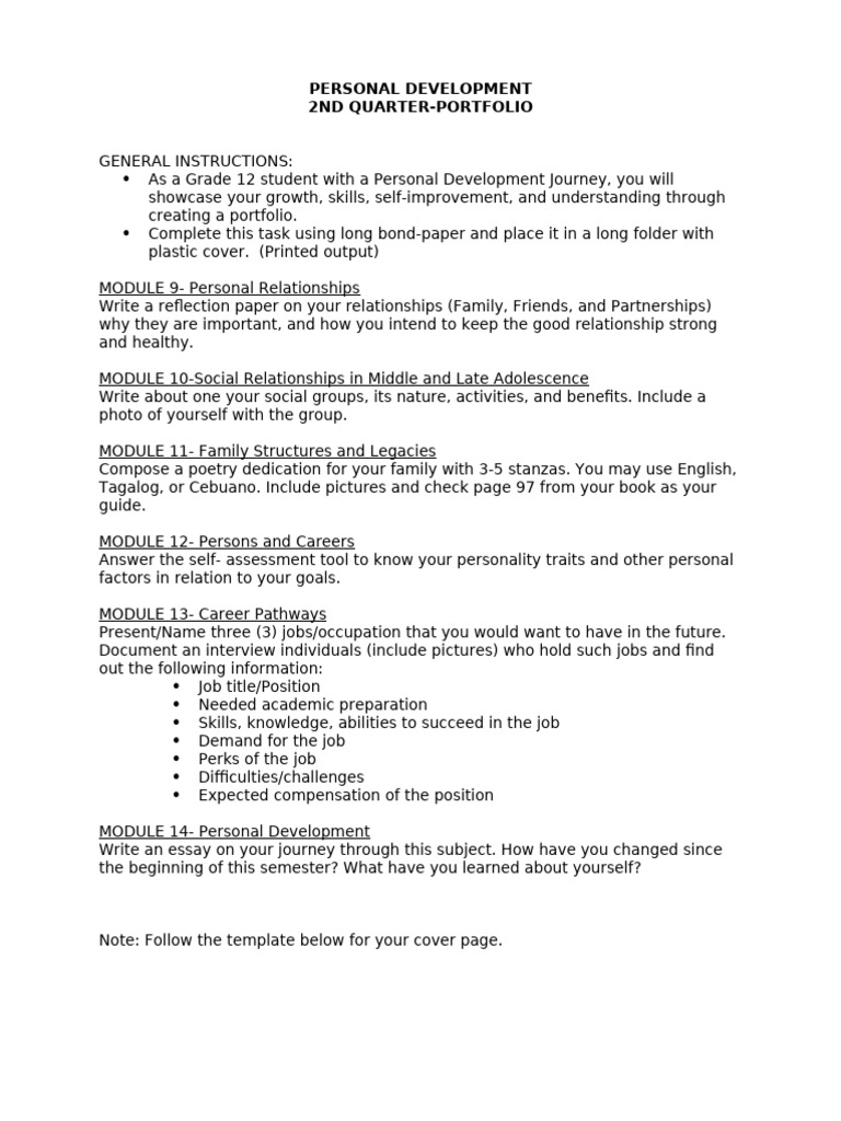 Personal Development Portfolio | PDF