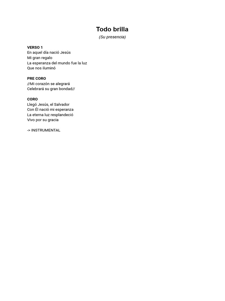 Todo brilla: La luz de Jesús | PDF