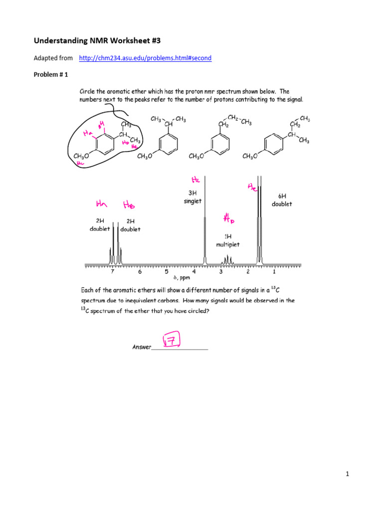 NMR Worksheet 3 | PDF | Atomic Physics | Nuclear Physics