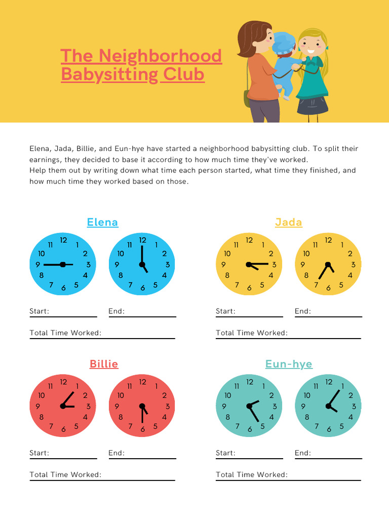 Time - Intervals - Worksheet 4 | PDF