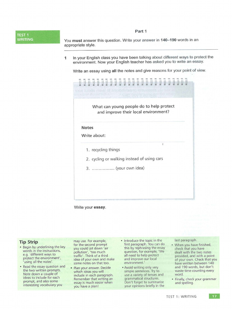 Writing - Part 1 - Essay Es - Fce b2 Material | PDF