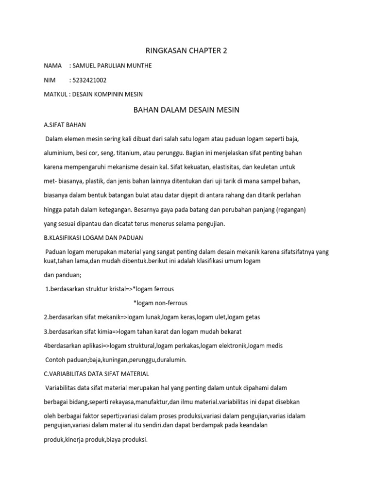 Ringkasan Chapter 2 Samuel Munthe | PDF | Sains & Matematika