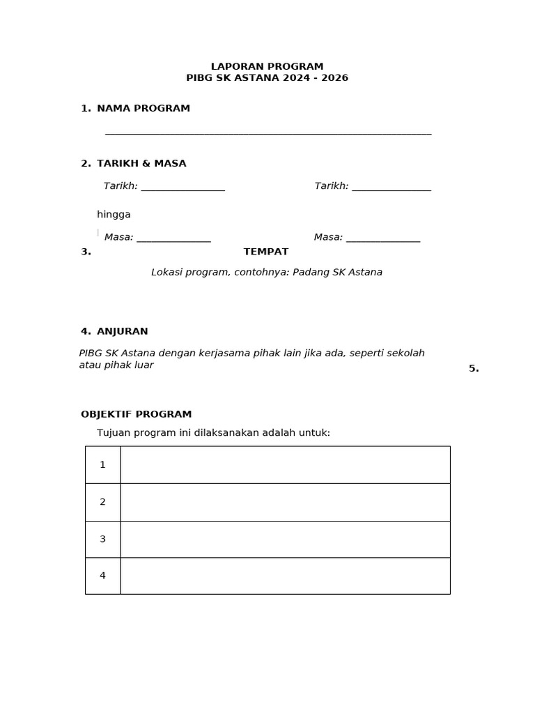 DRAF LAPORAN PROGRAM | PDF