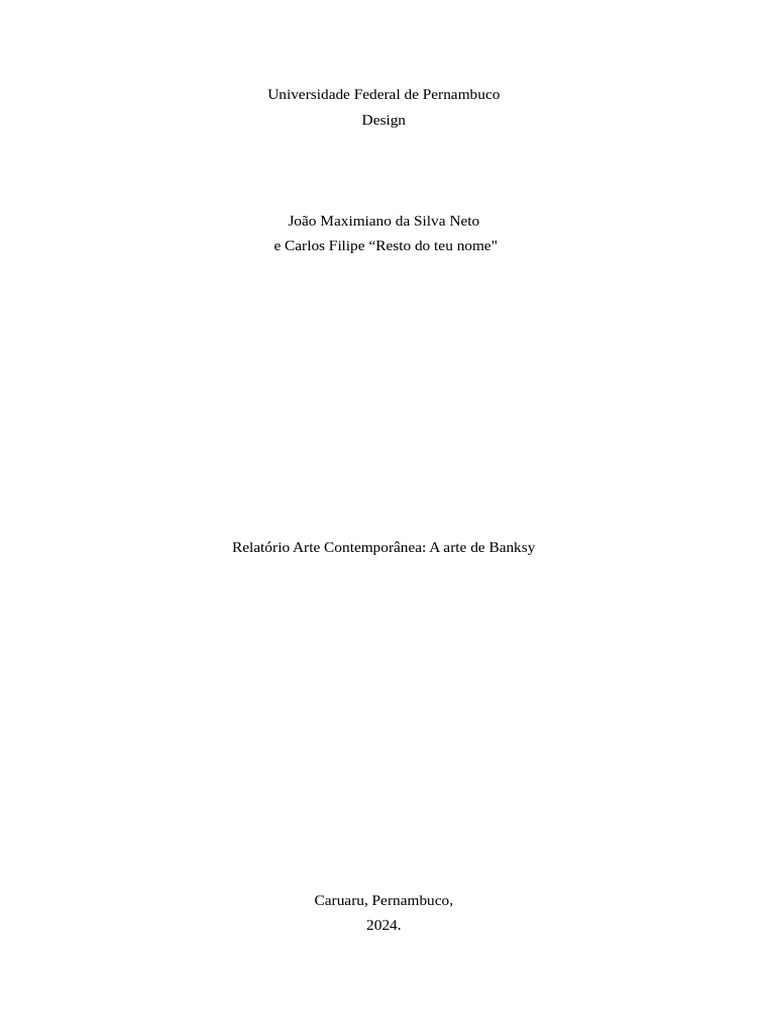 Relatório História Da Arte | PDF